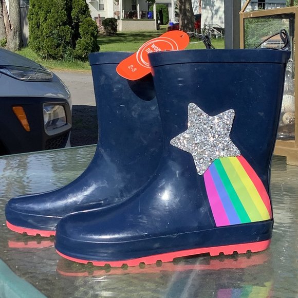 wonder nation | Shoes | Nwt Wonder Nation Girls Blue Wrainbow Rain ...